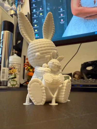 Little Knitted Mother & Baby Bunnies by 3dMissPrints MakerWorld: Download Free 3D Models