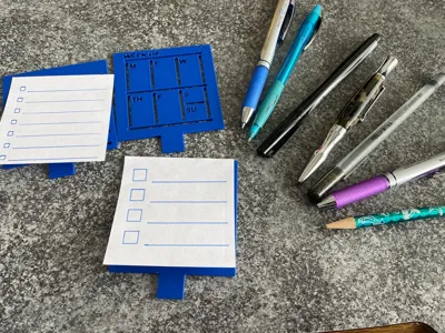 Post-it Notepad Holder and Stencils by BAM MakerWorld: Download Free 3D ...