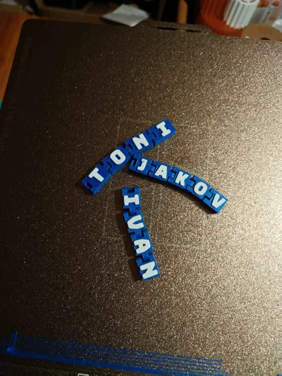 Articulated keychain, with personalized name - Free 3D Print Model ...