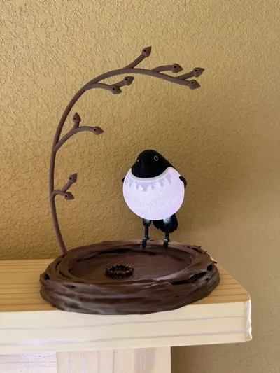 Fluffy Birds - Magpie Lamp by Alchemic Matter MakerWorld: Download Free ...