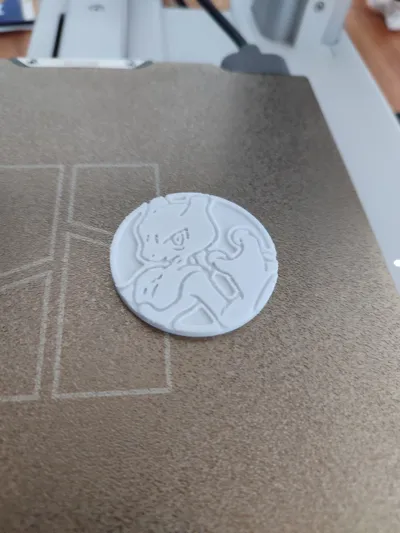 Mewtwo Pokemon Coin (Modern Style) - Free 3D Print Model - MakerWorld