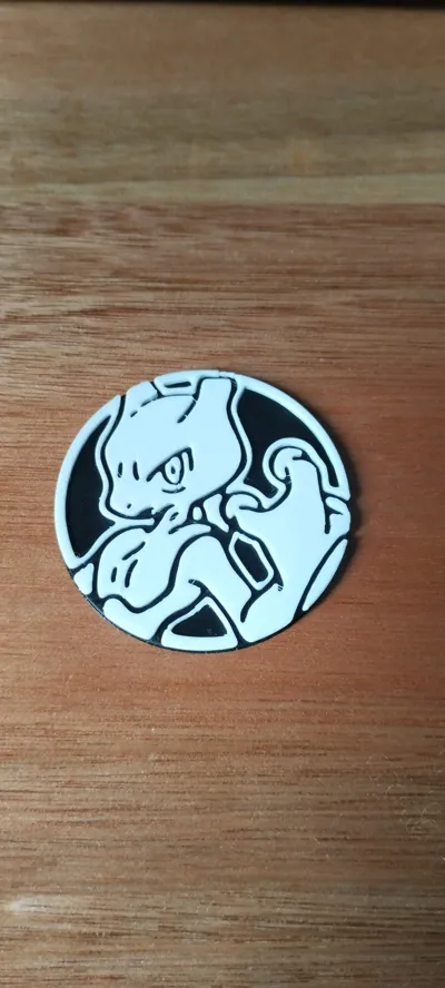 Mewtwo Pokemon Coin (Modern Style) - Free 3D Print Model - MakerWorld