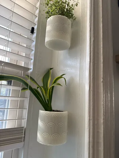 Arc Textured Wall Planter - Art Deco - Free 3D Print Model - MakerWorld
