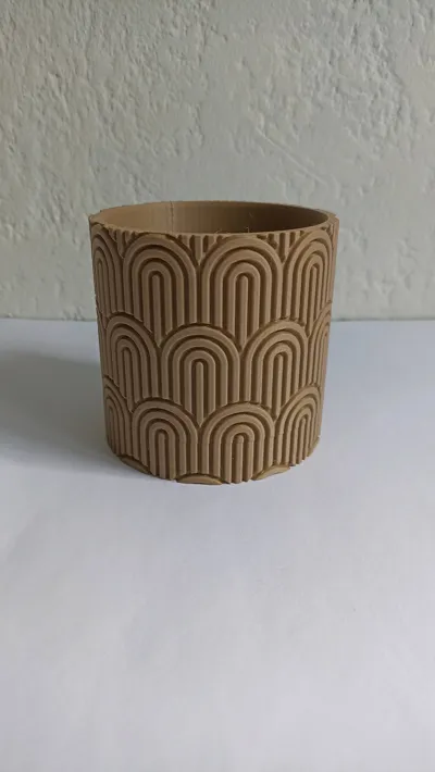 Arc Textured Wall Planter - Art Deco - Free 3D Print Model - MakerWorld
