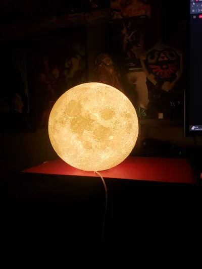 Moon Lamp with Wavy Stand (Fuzzy Skin) - Free 3D Print Model - MakerWorld