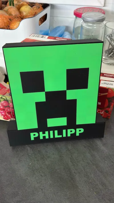 Minecraft Creeper Lightbox by Zagni MakerWorld: Download Free 3D Models