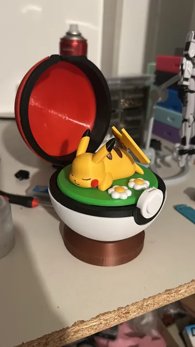 Good night Pikachu~ Poké Ball Music Box by 洞洞脑子研造社 MakerWorld: Download ...