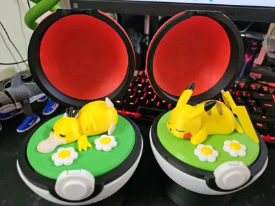 Good night Pikachu~ Poké Ball Music Box by 洞洞脑子研造社 MakerWorld: Download ...