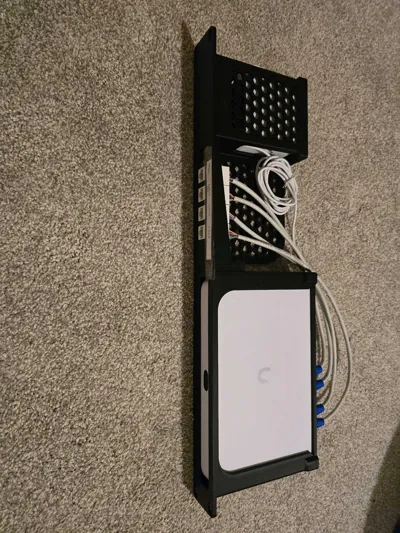 Unifi UCG-Fiber 19-inch Rack Mount - Free 3D Print Model - MakerWorld