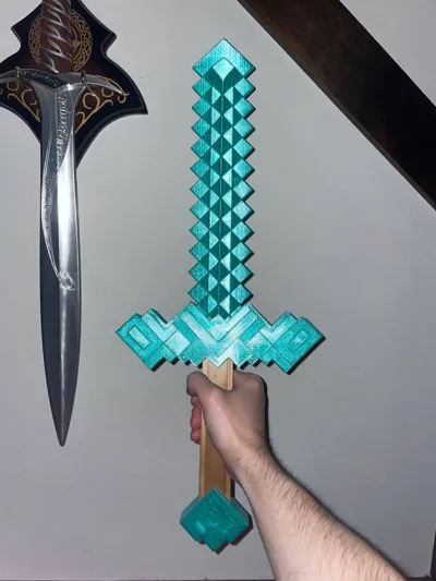 Minecraft Movie Diamond Sword by Kass 3D MakerWorld: Download Free 3D ...