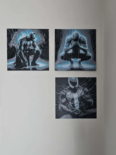 Batman Kneeling in the Rain - HueForge by Squish3D - MakerWorld