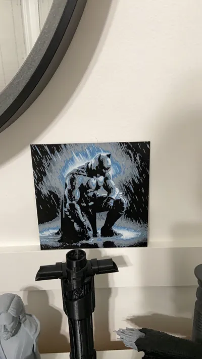 Batman Kneeling in the Rain - HueForge by Squish3D - MakerWorld