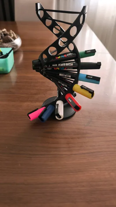 DNA Double Helix Pen Holder - Free 3D Print Model - MakerWorld