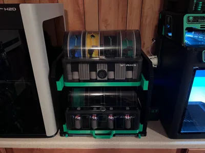 AMS 2 Pro Trays For Dual AMS Sliding Rack by Print3DZ MakerWorld ...