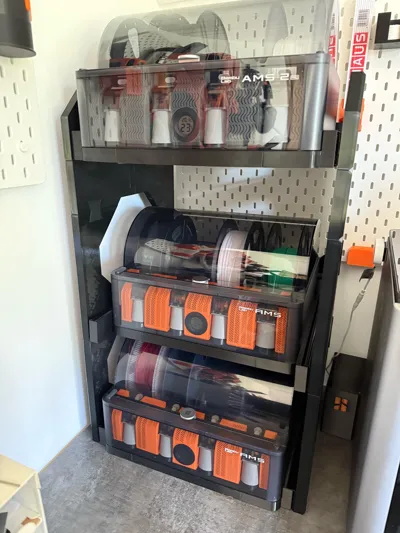 AMS 2 Pro Trays For Dual AMS Sliding Rack by Print3DZ MakerWorld ...