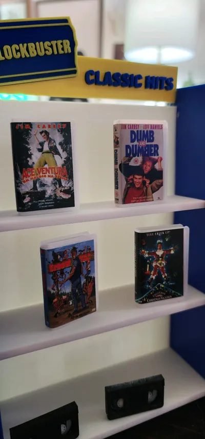 Miniature Blockbuster VHS Tape Shelf -Customizable by Rolls MakerWorld ...
