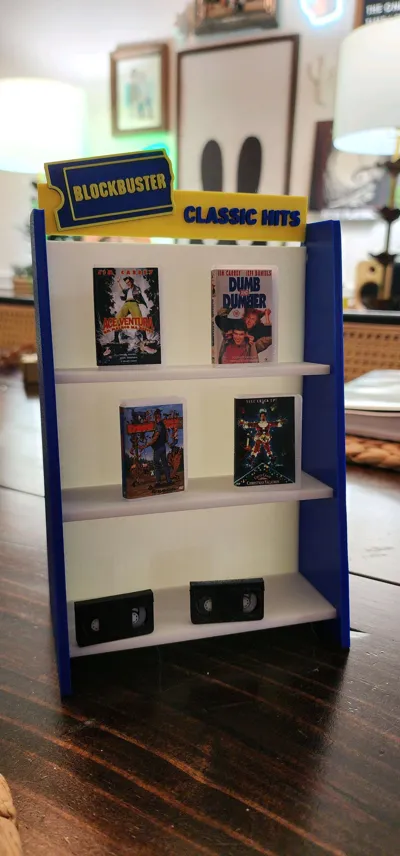 Miniature Blockbuster VHS Tape Shelf -Customizable by Rolls MakerWorld ...