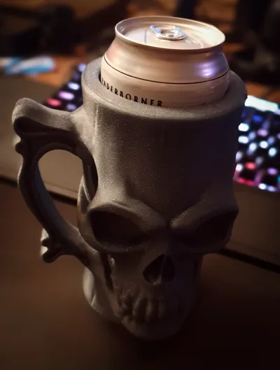 Skull Can Holder (0.5L Cans) - Beer mug by RUMcajz MakerWorld: Download ...