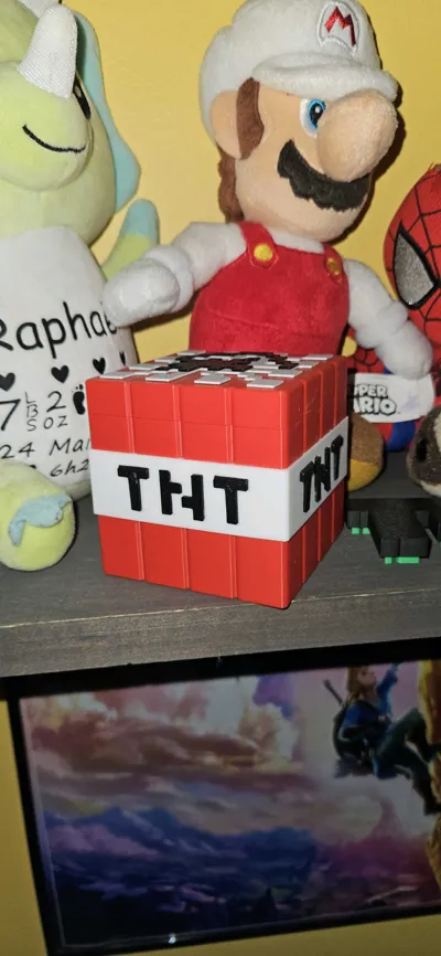 Minecraft Ultimate Popcorn TNT Block Box - No AMS - Free 3D Print Model ...