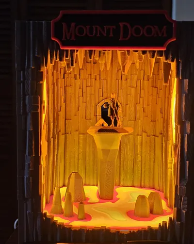 Lord of the Rings Mount Doom Book Nook - Free 3D Print Model - MakerWorld