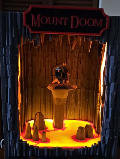 Lord of the Rings Mount Doom Book Nook - Free 3D Print Model - MakerWorld