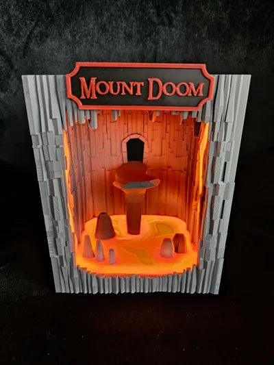 Lord of the Rings Mount Doom Book Nook - Free 3D Print Model - MakerWorld