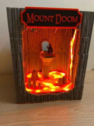 Lord of the Rings Mount Doom Book Nook - Free 3D Print Model - MakerWorld