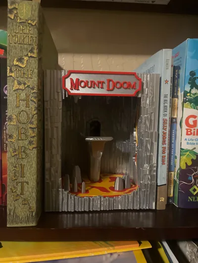 Lord of the Rings Mount Doom Book Nook - Free 3D Print Model - MakerWorld