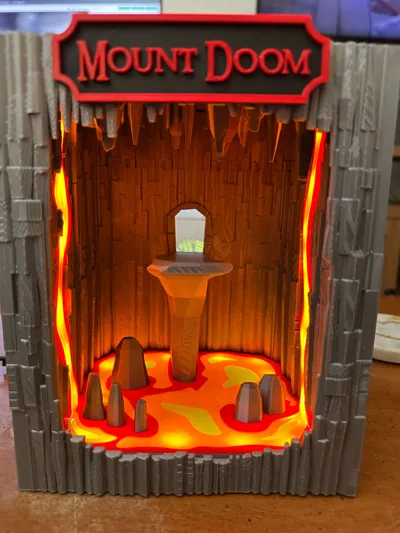 Lord of the Rings Mount Doom Book Nook - Free 3D Print Model - MakerWorld
