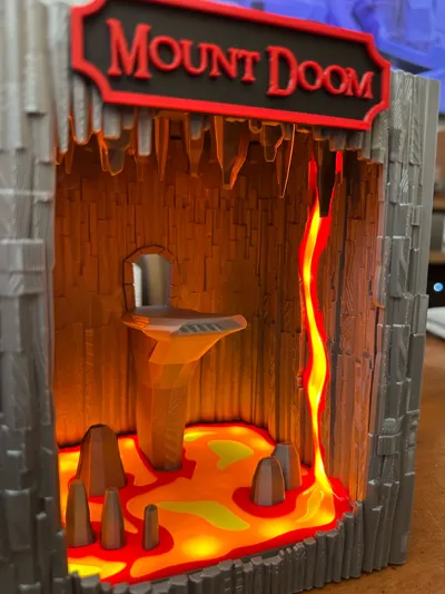 Lord of the Rings Mount Doom Book Nook - Free 3D Print Model - MakerWorld