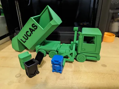Functional Print-In-Place Garbage Truck - Free 3D Print Model - MakerWorld