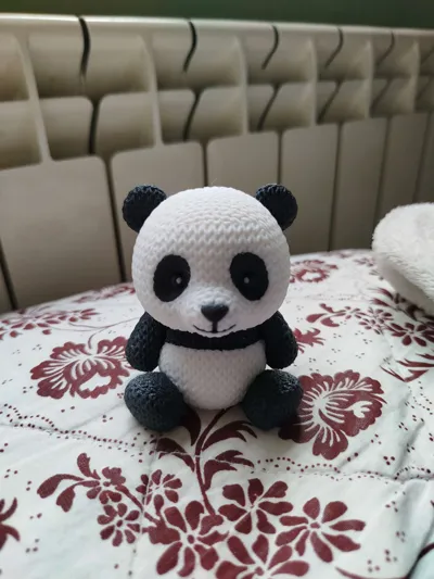 Cute Knitted Panda Bear - Free 3D Print Model - MakerWorld