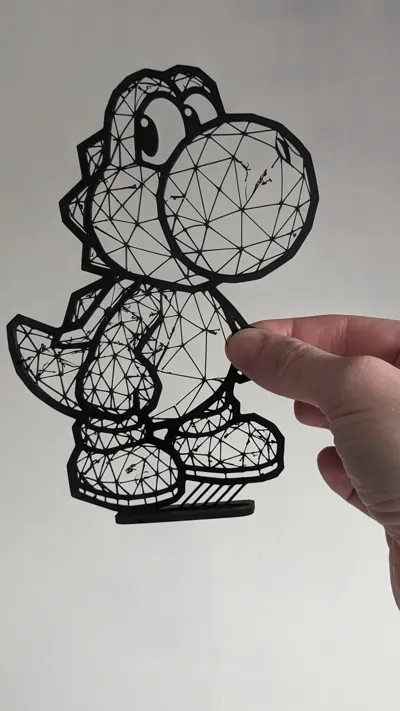 Low poly Yoshi with stand by Forest87 - MakerWorld