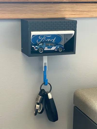 Car Garage Key Holder with Opening Door - Free 3D Print Model - MakerWorld