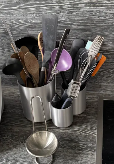 Modern kitchen utensil holder with three cups - Free 3D Print Model ...