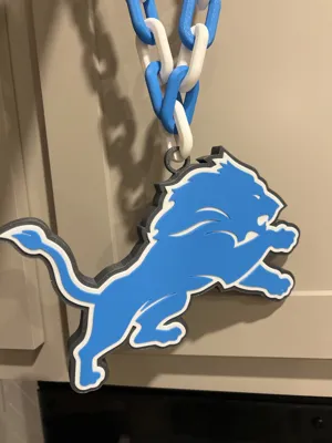 Detroit Lions Necklace Chain and logo clean - Free 3D Print Model ...
