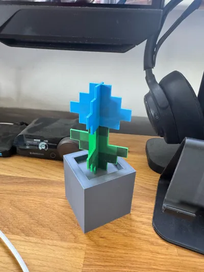 Minecraft Flowers with Pot by create3d.co MakerWorld: Download Free 3D Models
