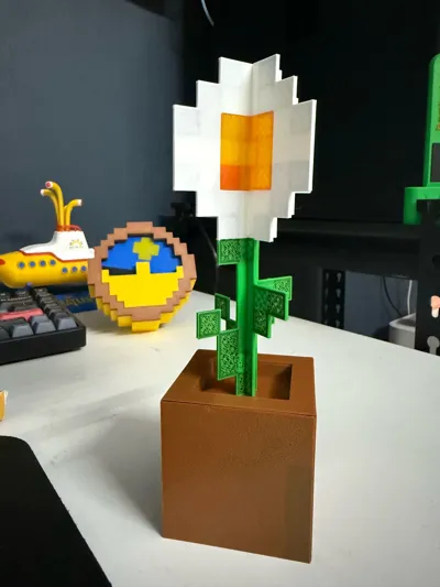 Minecraft Flowers with Pot by create3d.co MakerWorld: Download Free 3D Models