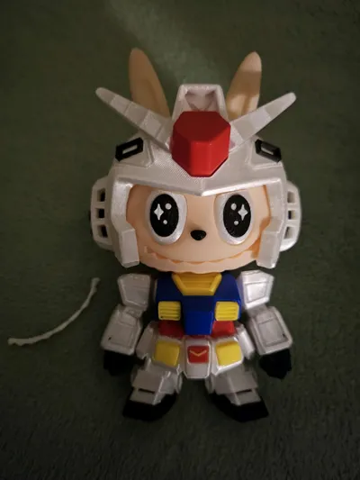 Gundam Labubu. Original Labubu. No AMS required - Free 3D Print Model ...