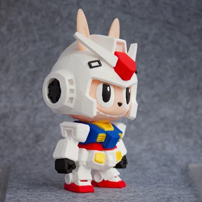 Gundam Labubu. Original Labubu. No AMS required - Free 3D Print Model ...