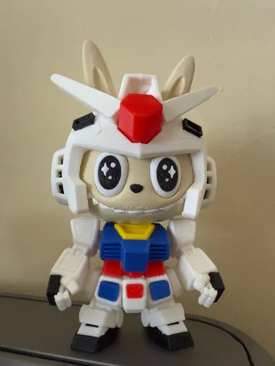 Gundam Labubu. Original Labubu. No AMS required - Free 3D Print Model ...
