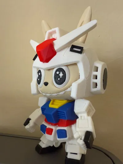 Gundam Labubu. Original Labubu. No AMS required - Free 3D Print Model ...