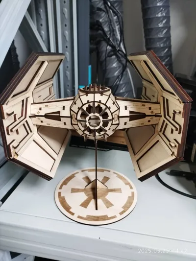 Darth Vader TIE Advanced Laser Cut Model - Free 3D Print Model - MakerWorld