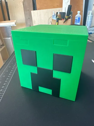 Minecraft Creeper Piggy Bank (Without AMS) - Free 3D Print Model ...