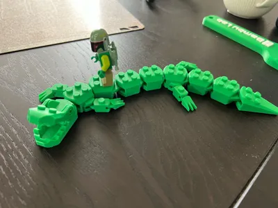 Articulated Lego Crocodile Brick by 开着小炮艇 MakerWorld: Download Free 3D ...