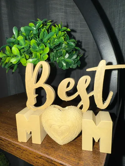 Best Mom Heart Vase Sign by lov3d MakerWorld: Download Free 3D Models
