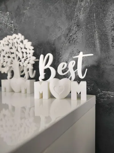 Best Mom Heart Vase Sign by lov3d MakerWorld: Download Free 3D Models