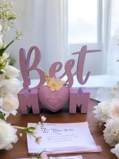 Best Mom Heart Vase Sign by lov3d MakerWorld: Download Free 3D Models
