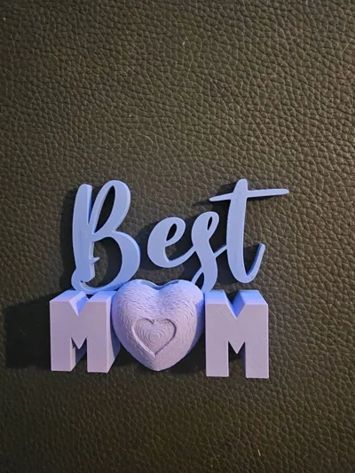 Best Mom Heart Vase Sign - Free 3D Print Model - MakerWorld