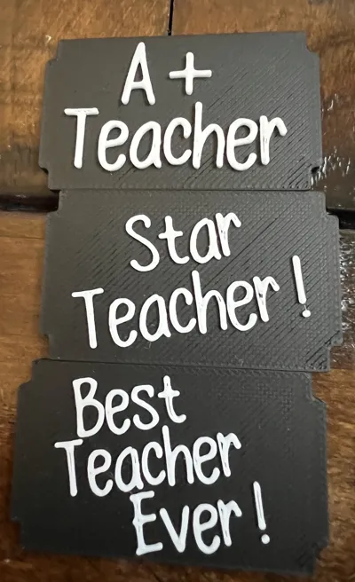 Teacher Gift "Message on a Blackboard" - Free 3D Print Model - MakerWorld